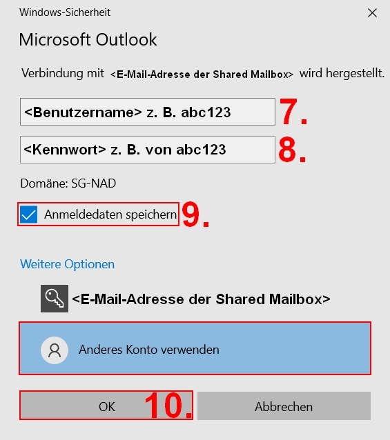 Outlook 2013 und höher: Shared Mailbox einrichten